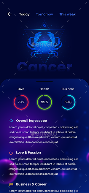 Astrology App UI Kit| Horoscope App UI Kit| Numerology App UI Kit| Compatibility App UI Kit ...